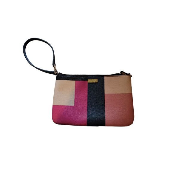 kate spade | Bags | Kate Spade Pink Cream Geometric Plaid Zipper ...